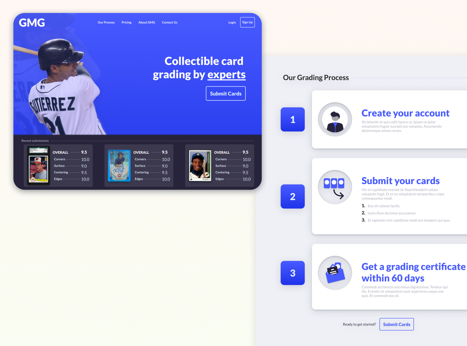 Card Grading Services Landing Page by Kevin on Dribbble