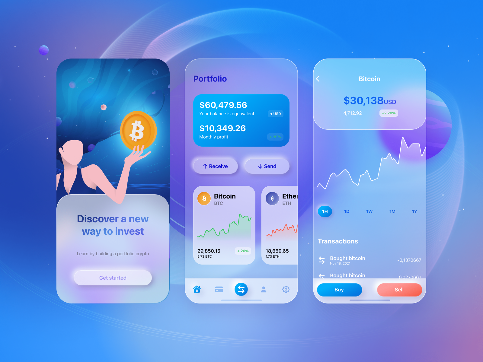 Bitcoin App by Jyotiprakash Sahoo on Dribbble