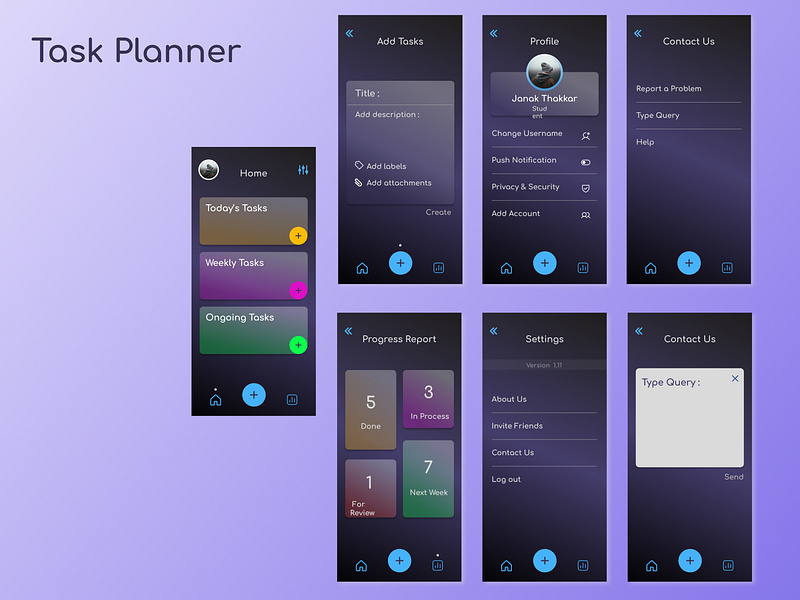 Task Planner App designs, themes, templates and downloadable graphic ...