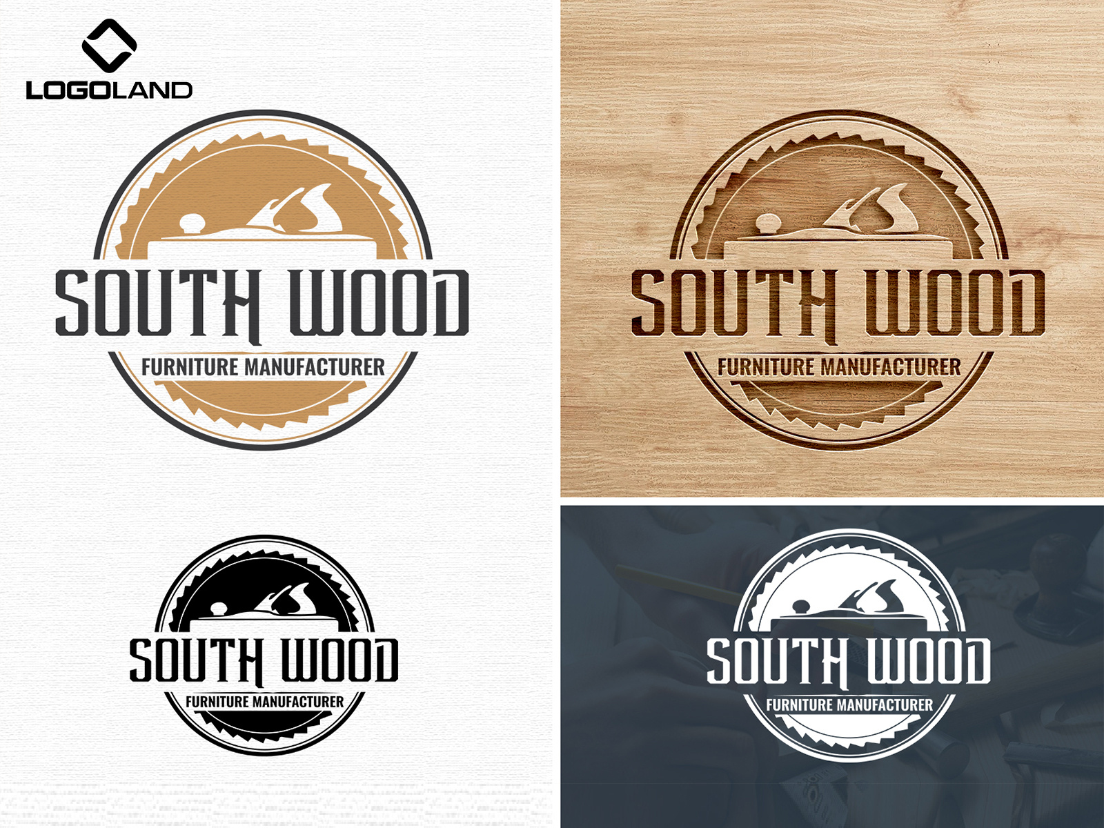 South Wood Logo Designed By LOGOLAND by LOGOLAND on Dribbble