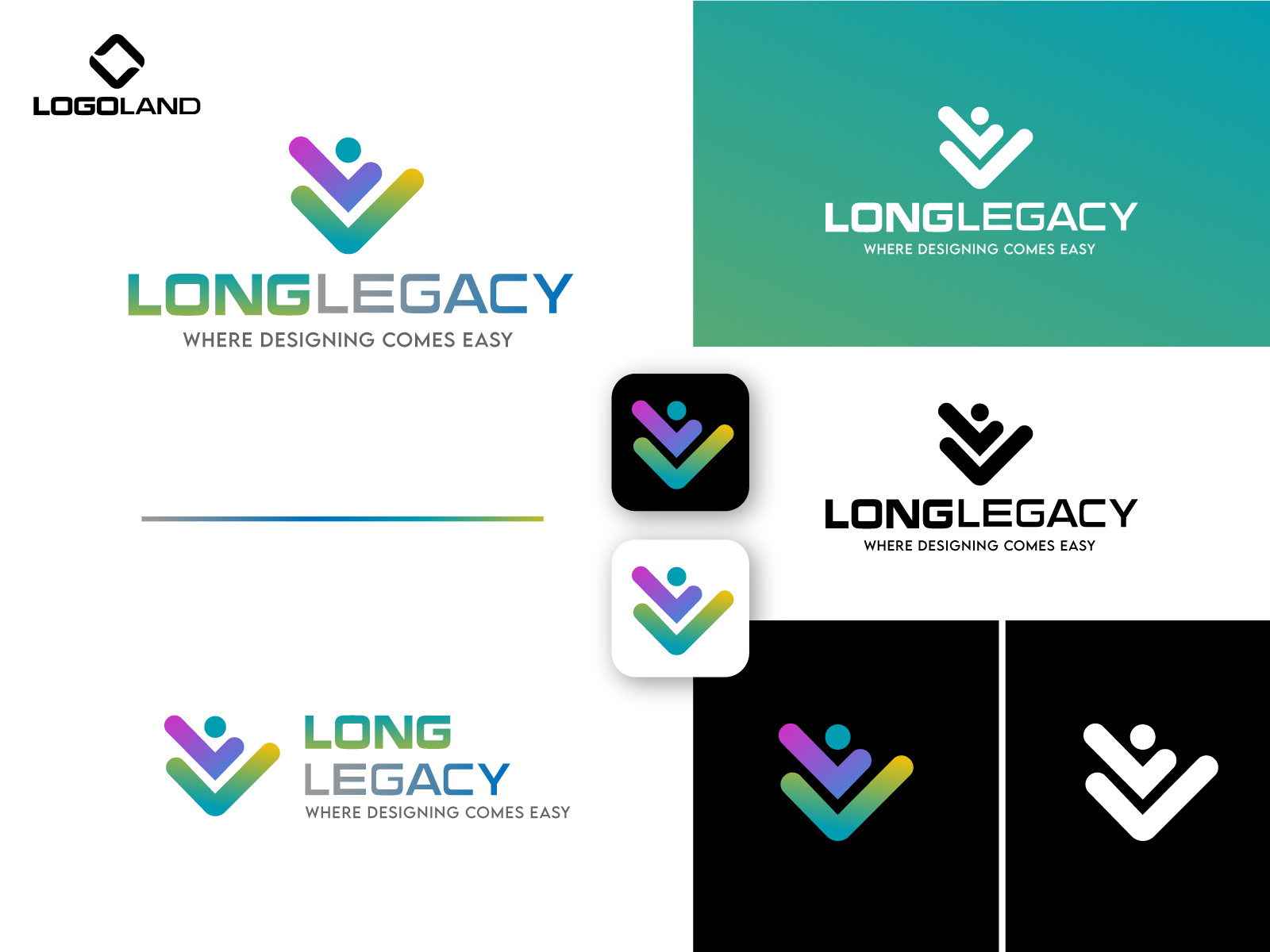LongLegacy Logo Designed By LOGOLAND by LOGOLAND on Dribbble