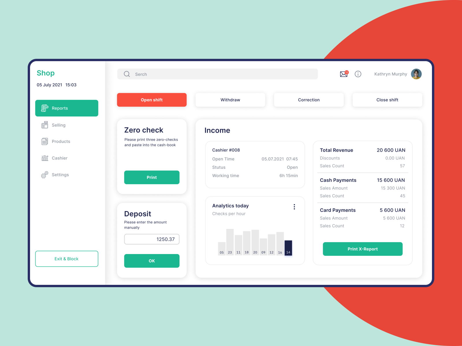 POS-terminal cashier by Larisa Rebeziuk on Dribbble