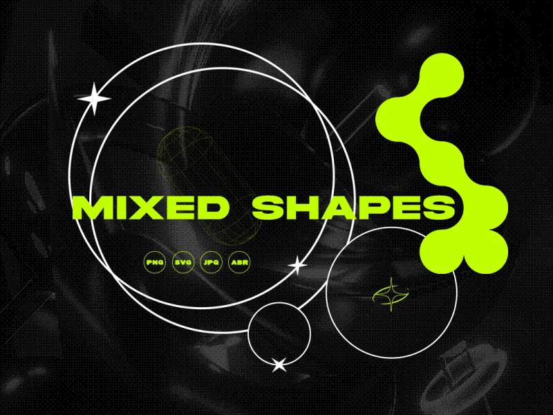 MIXED SHAPES - VECTOR, BRUSHES, PNG by Tanja Ricchi on Dribbble