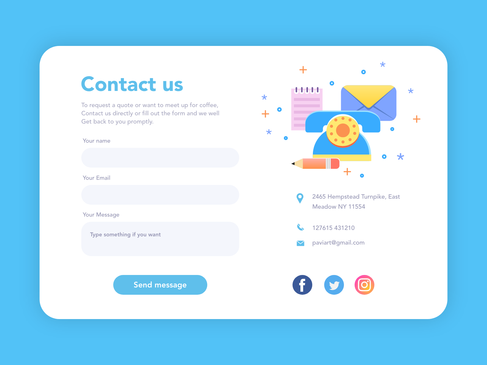 Contact us #DailyUI by Paviart on Dribbble