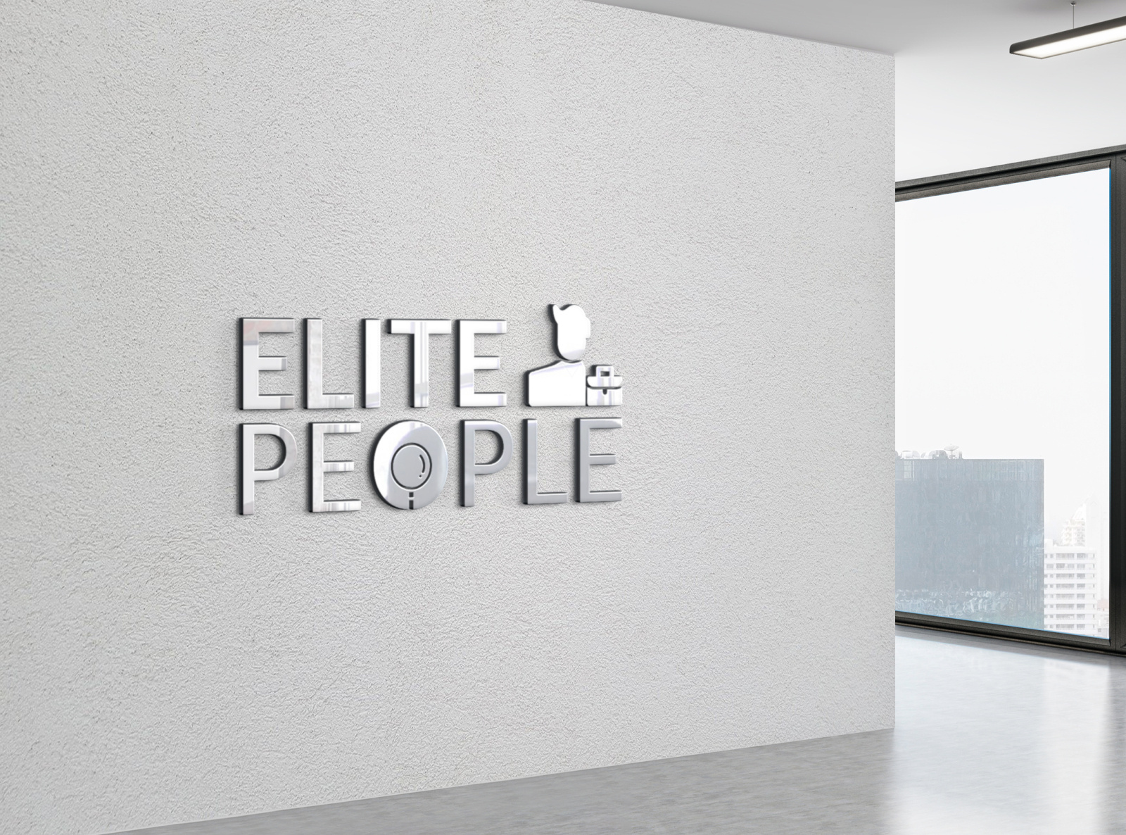 Elite People Logo on 3d Steel Mockup by MD. HASIBUL HASAN DIPTO on Dribbble