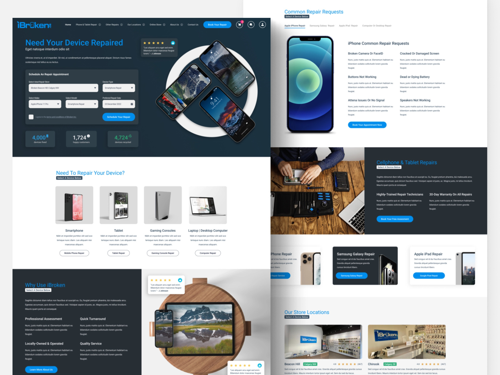 iBroken Website Design Prototype UI by Jaques-Corné Botha on Dribbble