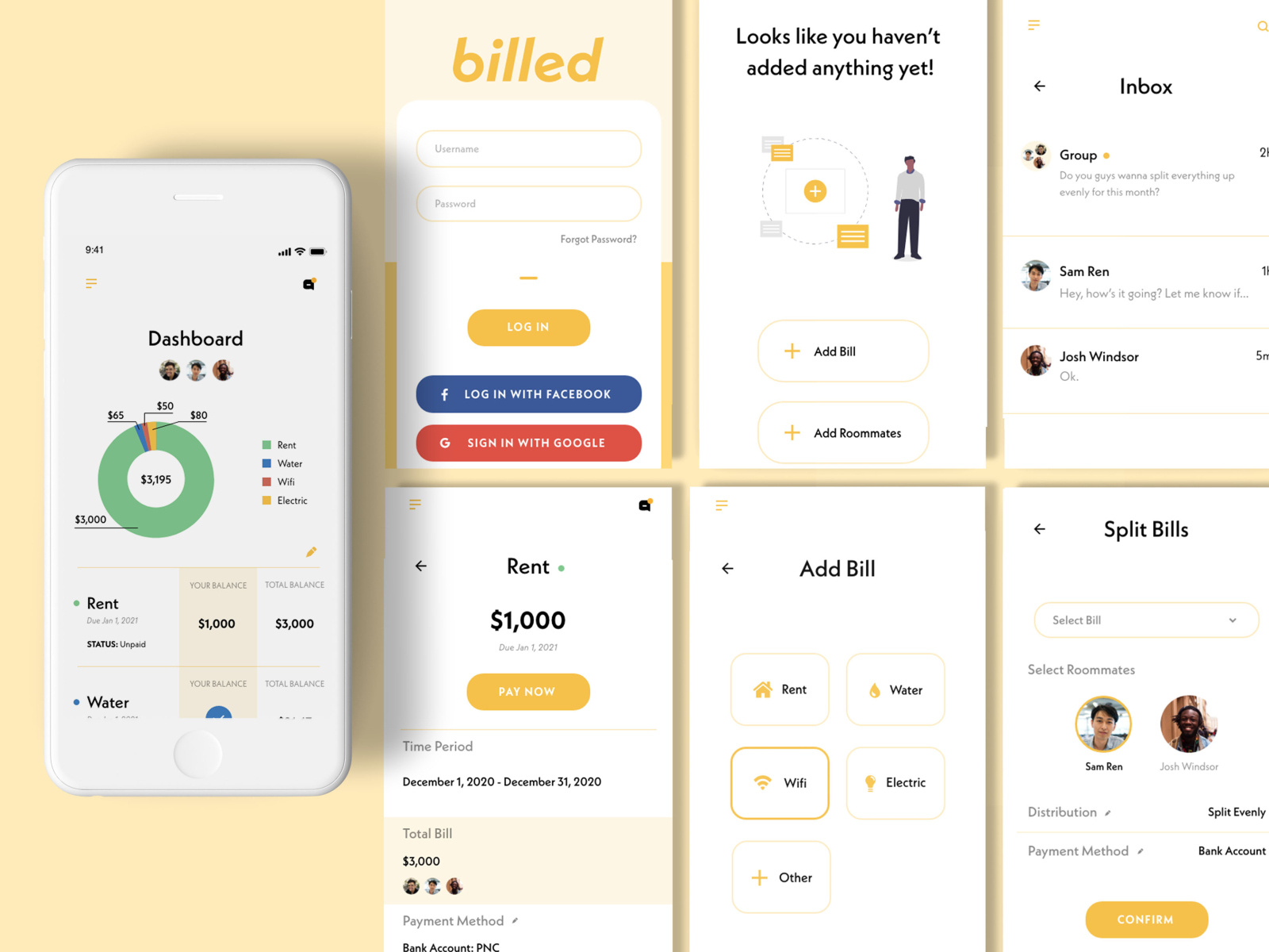 Bill Splitting App by Maya Krishnamurthy on Dribbble