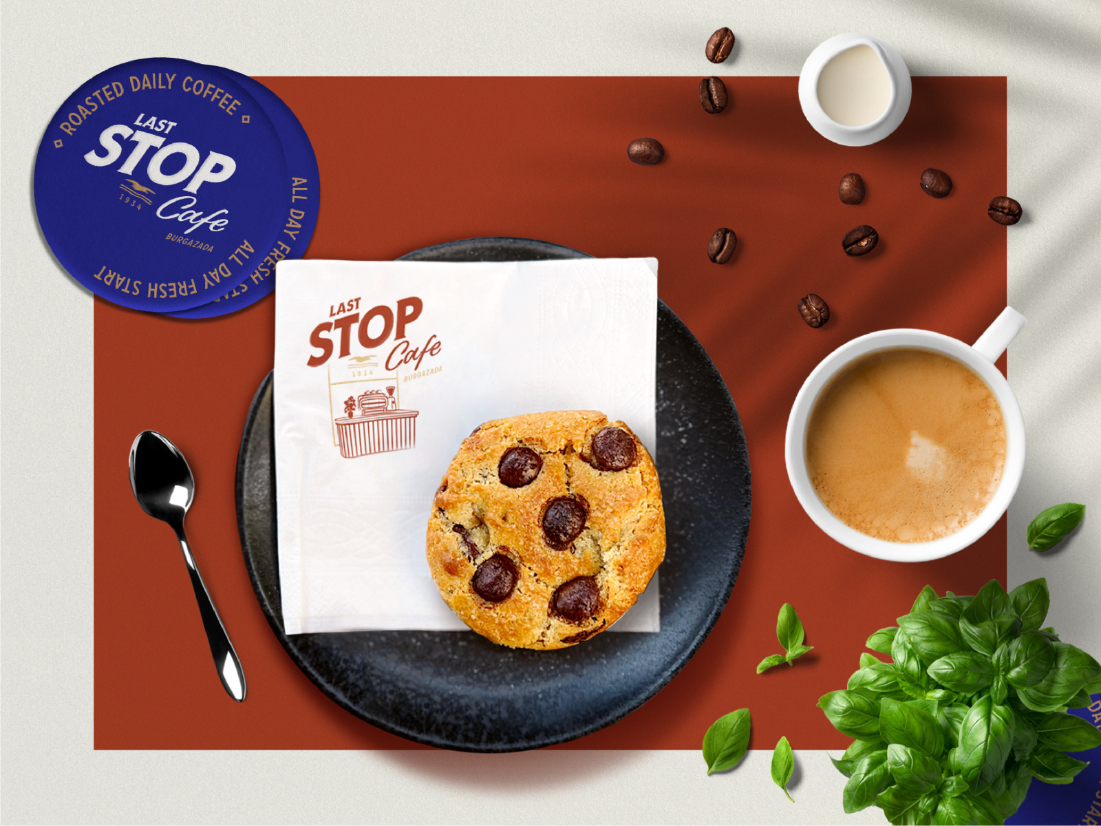 Coaster and Menu design for Last Stop Cafe by izzetseni on Dribbble