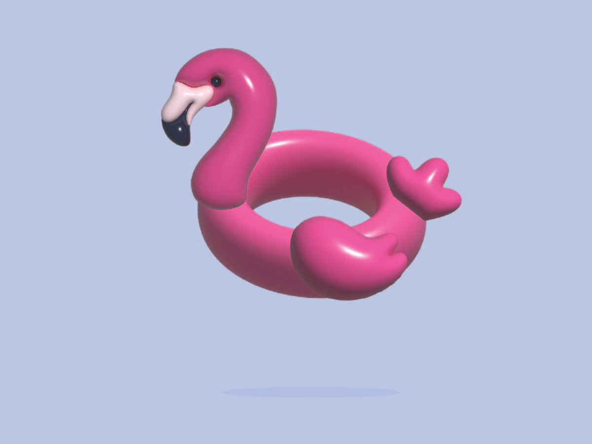 Flamingo Float - 3D Summer Illustration by Reksita Wardani on Dribbble