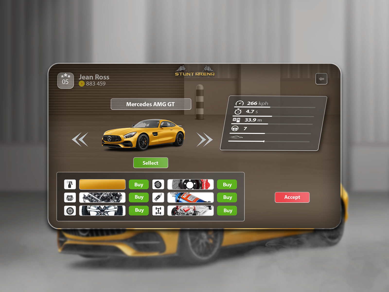 Car Game - Garage UI by Muzahidul Islam on Dribbble