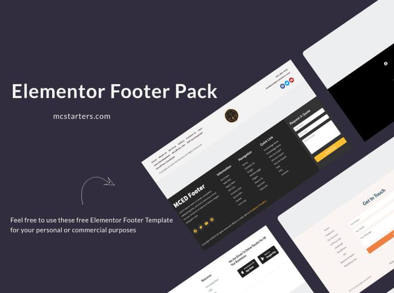 Download Free Elementor Footer Templates by Mudassar Shakeel on Dribbble