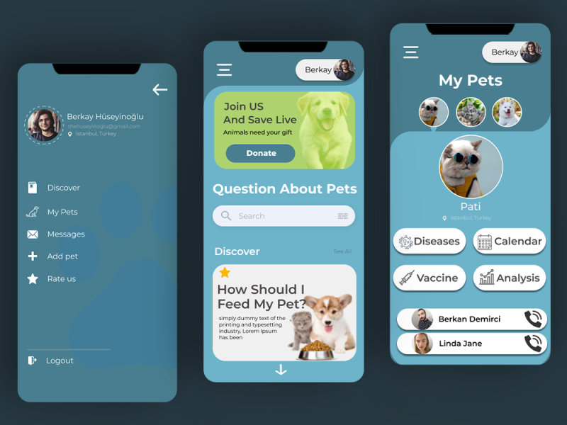 Veterinary App Concept by BerkayHüseyinoğlu on Dribbble