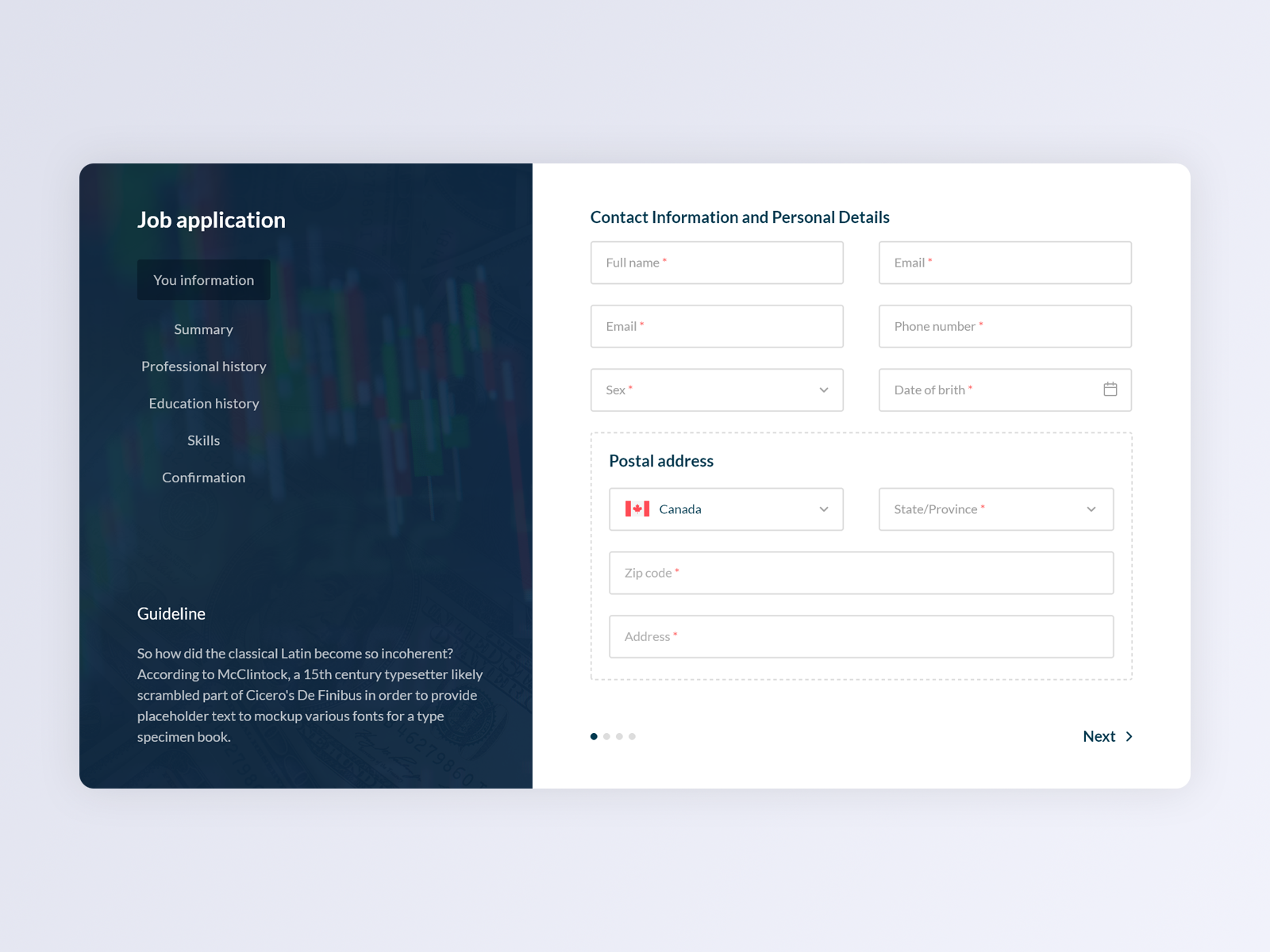Multi step form by Brartie on Dribbble