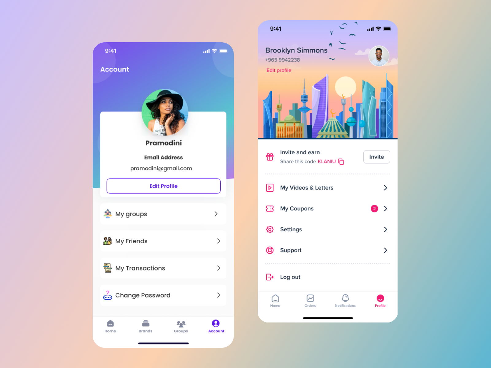 My Profile Screens by Pramodini US on Dribbble