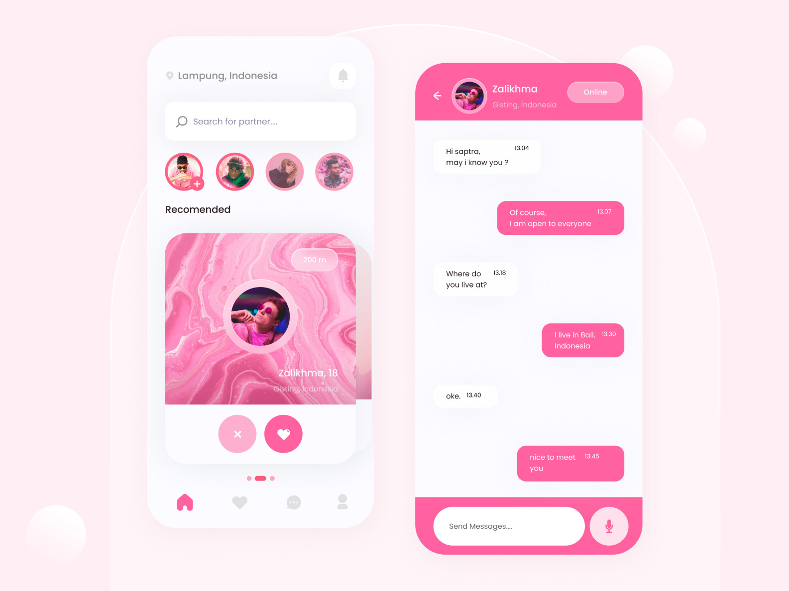 chating mobile app modern clean design by helloghozi on Dribbble