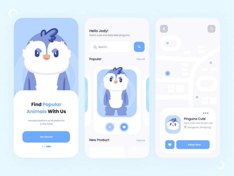 Pinguin Adopt Mobile App by helloghozi on Dribbble