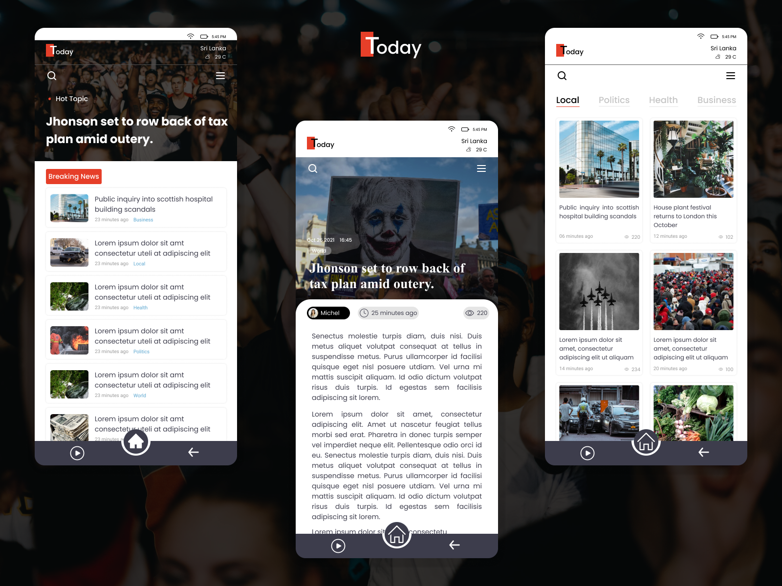 News Site Mobile View UI Design by Lihini Jinanjalie on Dribbble