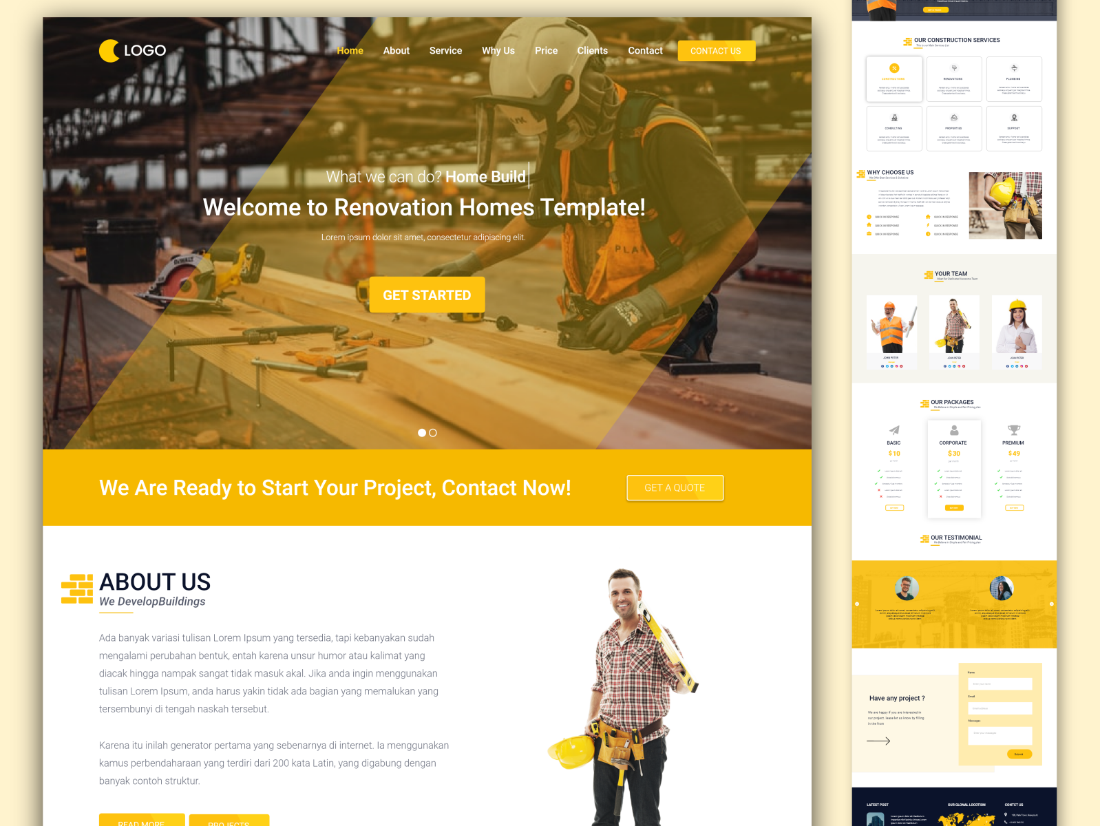 Construct Landing Page 👷 by Parves Ahamad on Dribbble