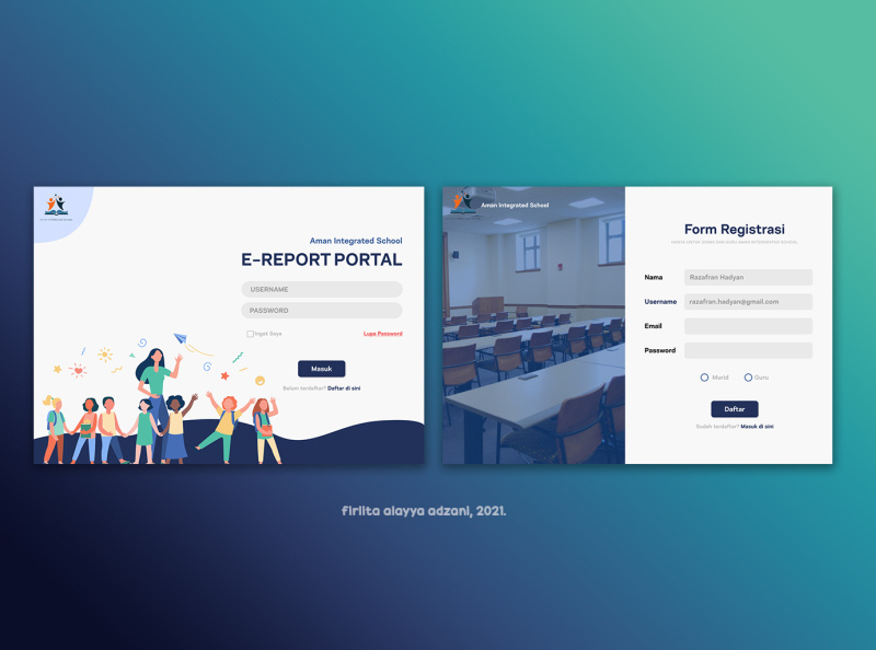 Login Page Online School Report by Firlita Adzani on Dribbble