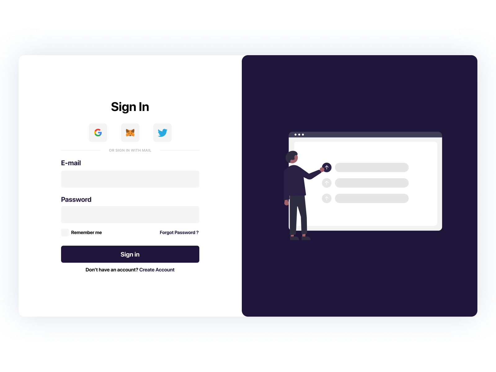 Login Page: FiberVPN by Umut Sahin on Dribbble