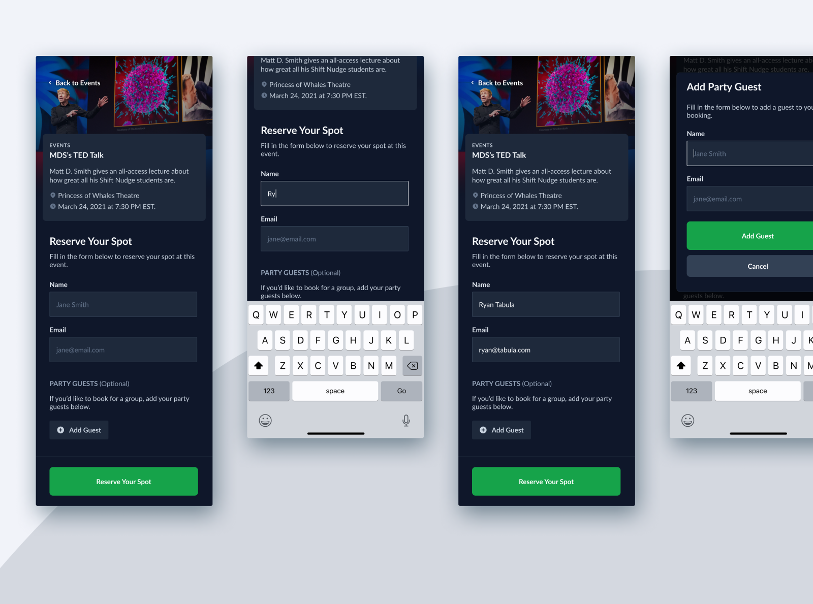 Mobile Event Reservation by Ryan on Dribbble