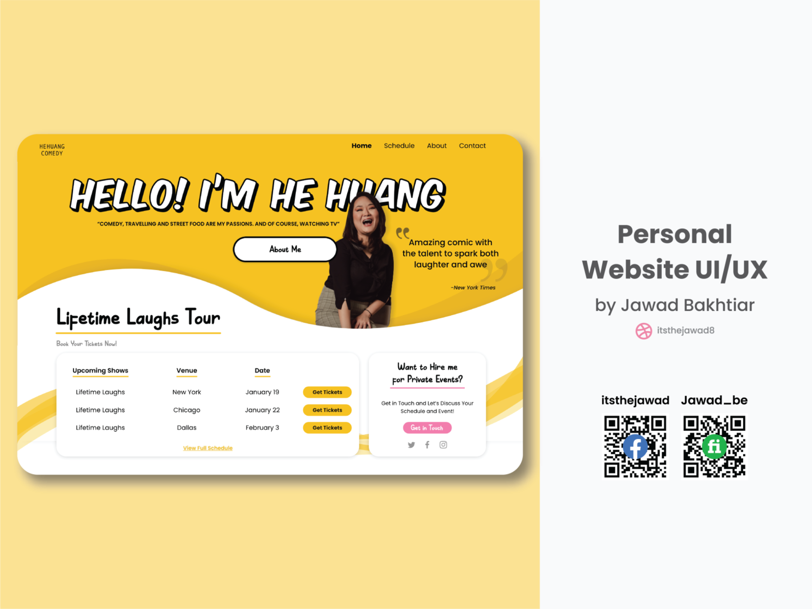 Personal Portfolio Website UI UX Design Template by Jawad Bakhtiar on ...