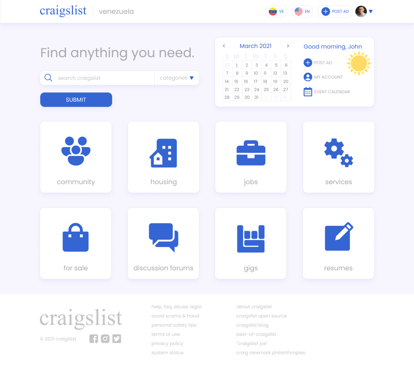 Cragislist Redesign by Marc Stämpfli on Dribbble