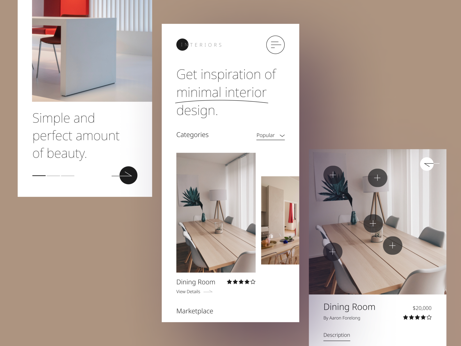 Minimal interior design UI design by Victor Adebisi on Dribbble
