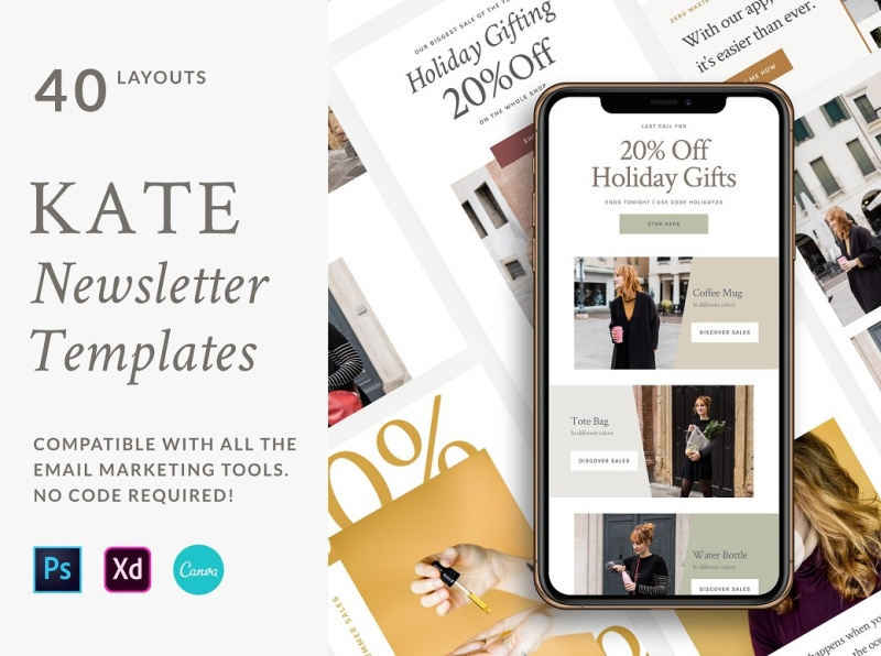 Kate Newsletter Templates by Back Up Graphic on Dribbble