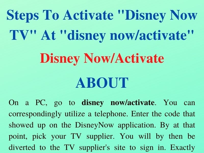 Dribbble - Steps To Activate Disney Now TV At disney nowactivate.jpg by ...