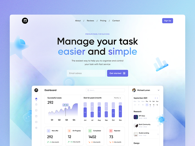 Analytic dashboard landing page by Layo on Dribbble