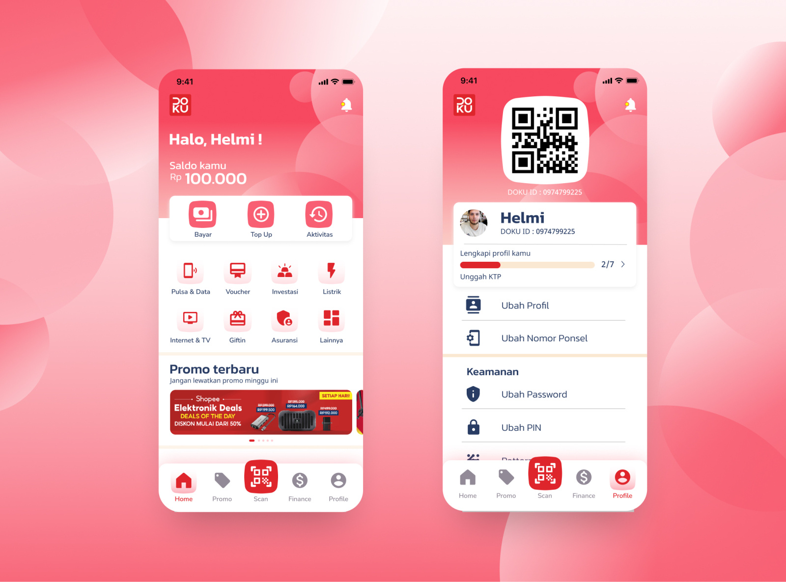 Fintech Mobile Apps - Re-Design DOKU Mobile App by Helmi on Dribbble