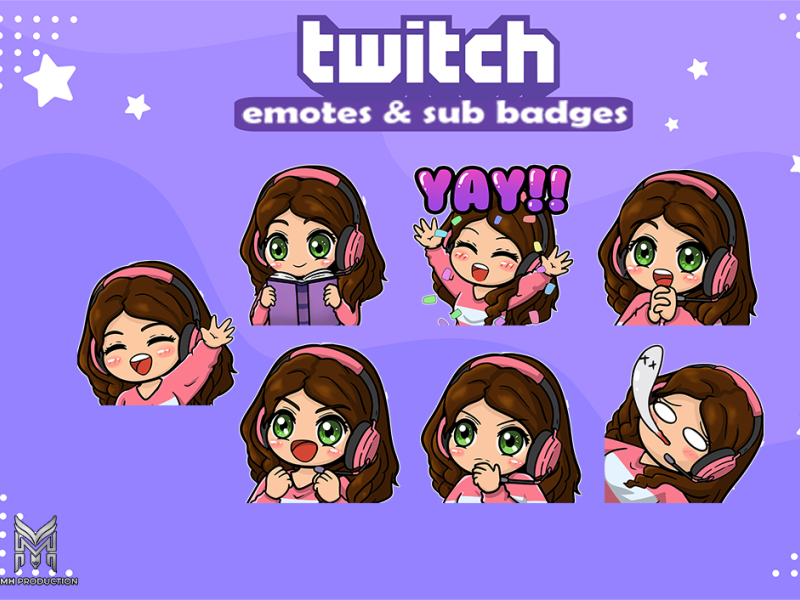 custom girl emotes by Hmh_production on Dribbble