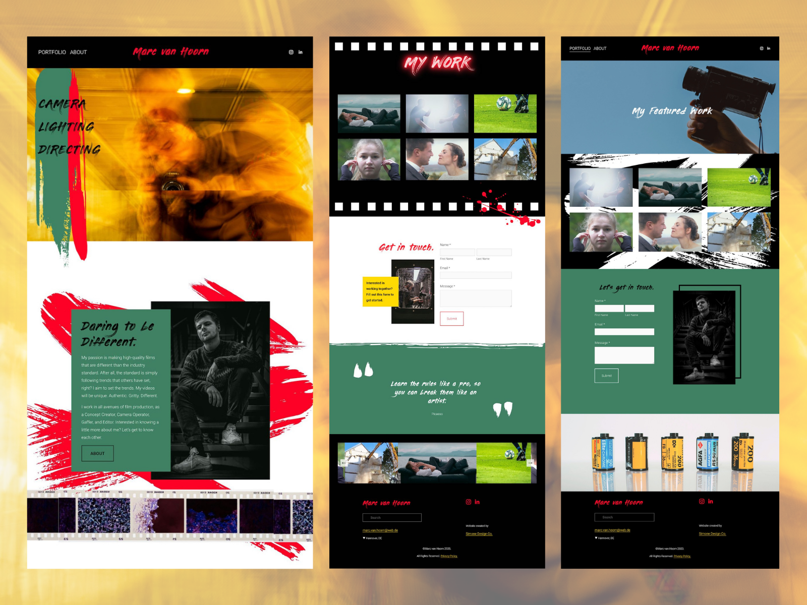 Filmmaker Website by Simone Basham on Dribbble