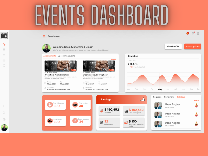 Gym event management system by Uzair Asghar on Dribbble