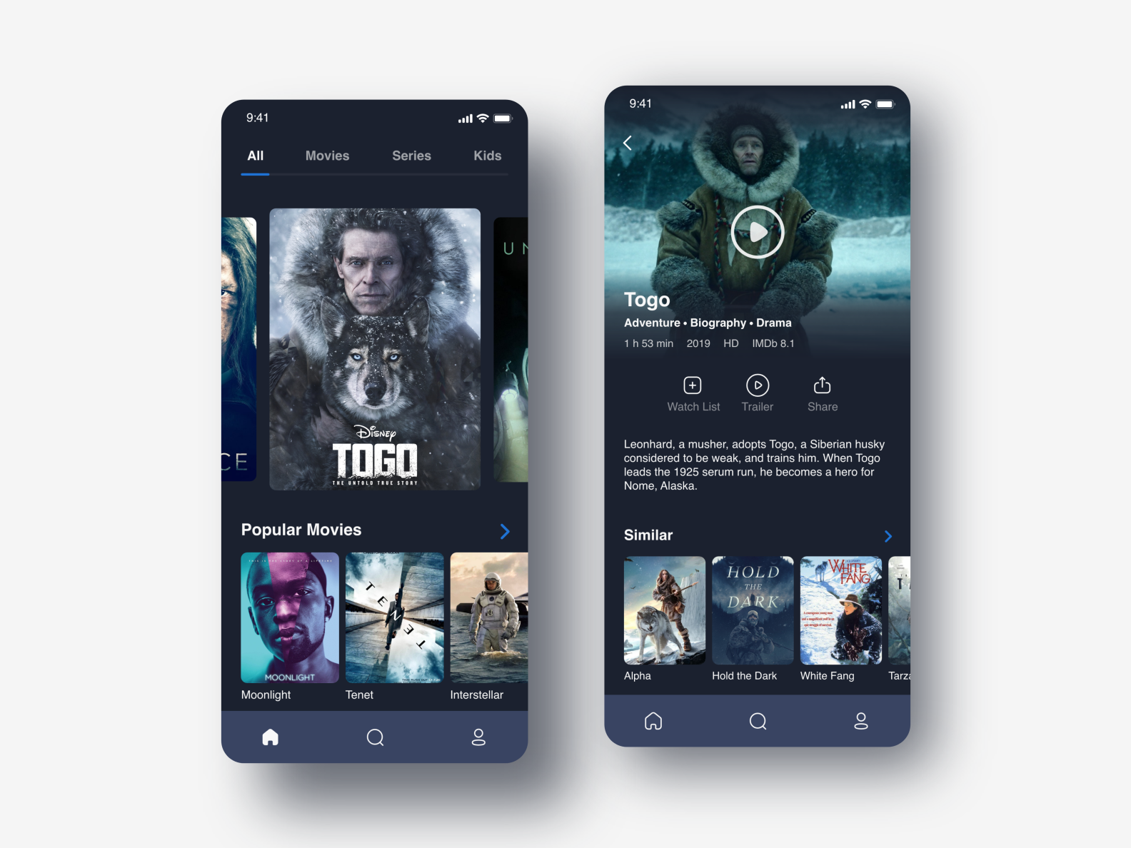 Movie and TV Show App by Simin Nikmanesh on Dribbble