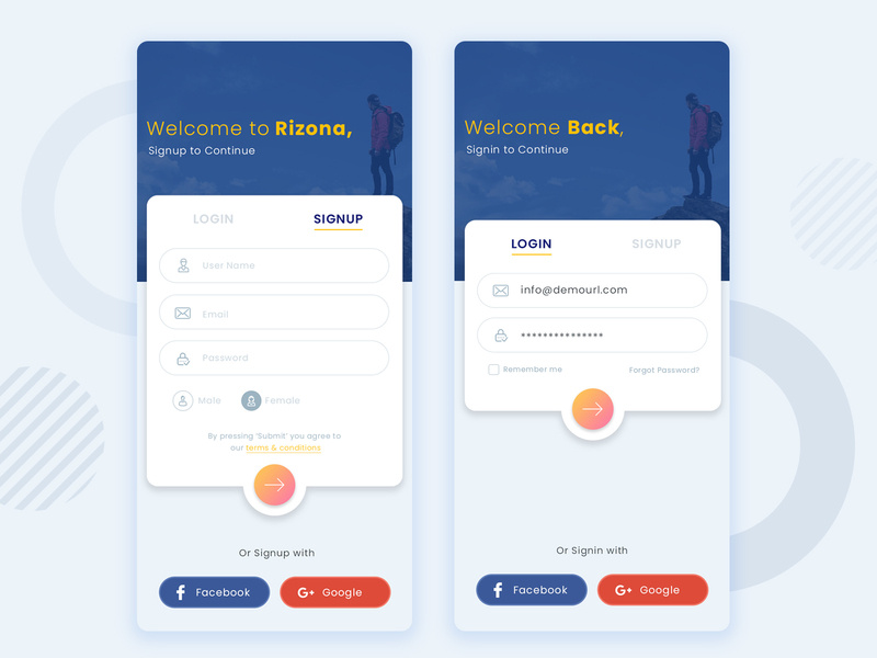 Login Signup by Sandip Godhaniya on Dribbble