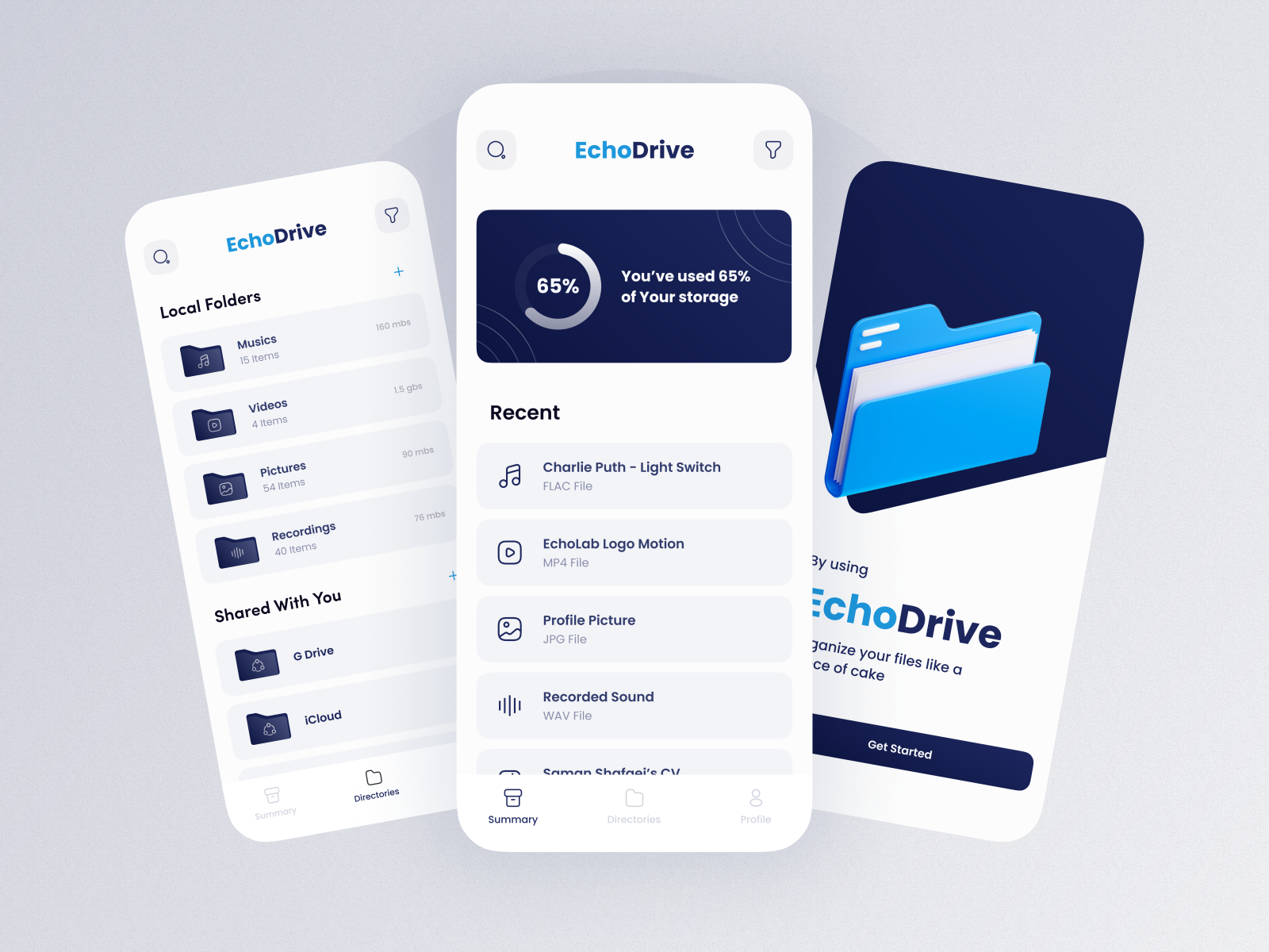 EchoDrive, File Manager App by Sam Shafaei for Echo on Dribbble