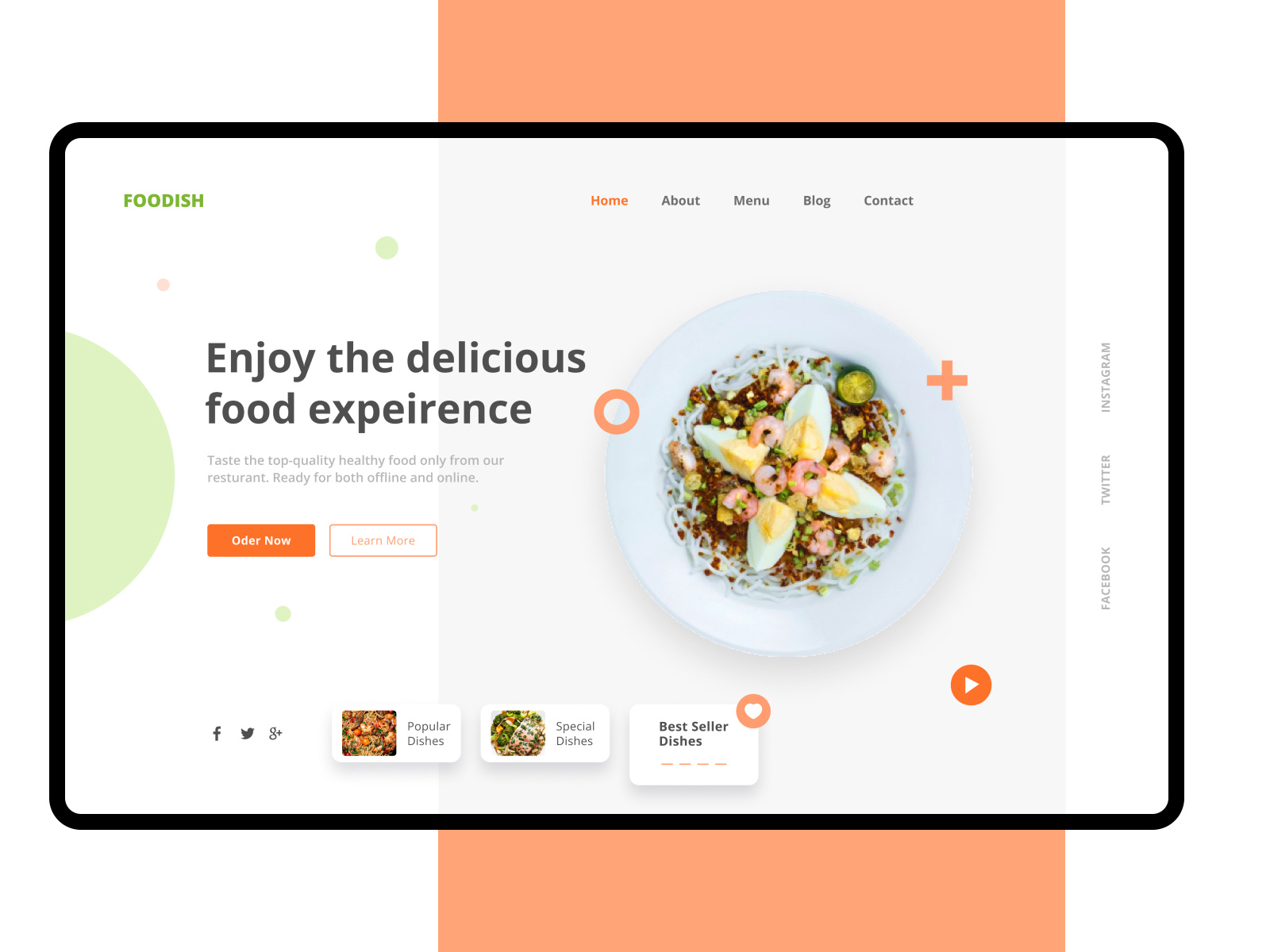 #Exploration/ Food Hero Section by Md Rimon Ahammed on Dribbble