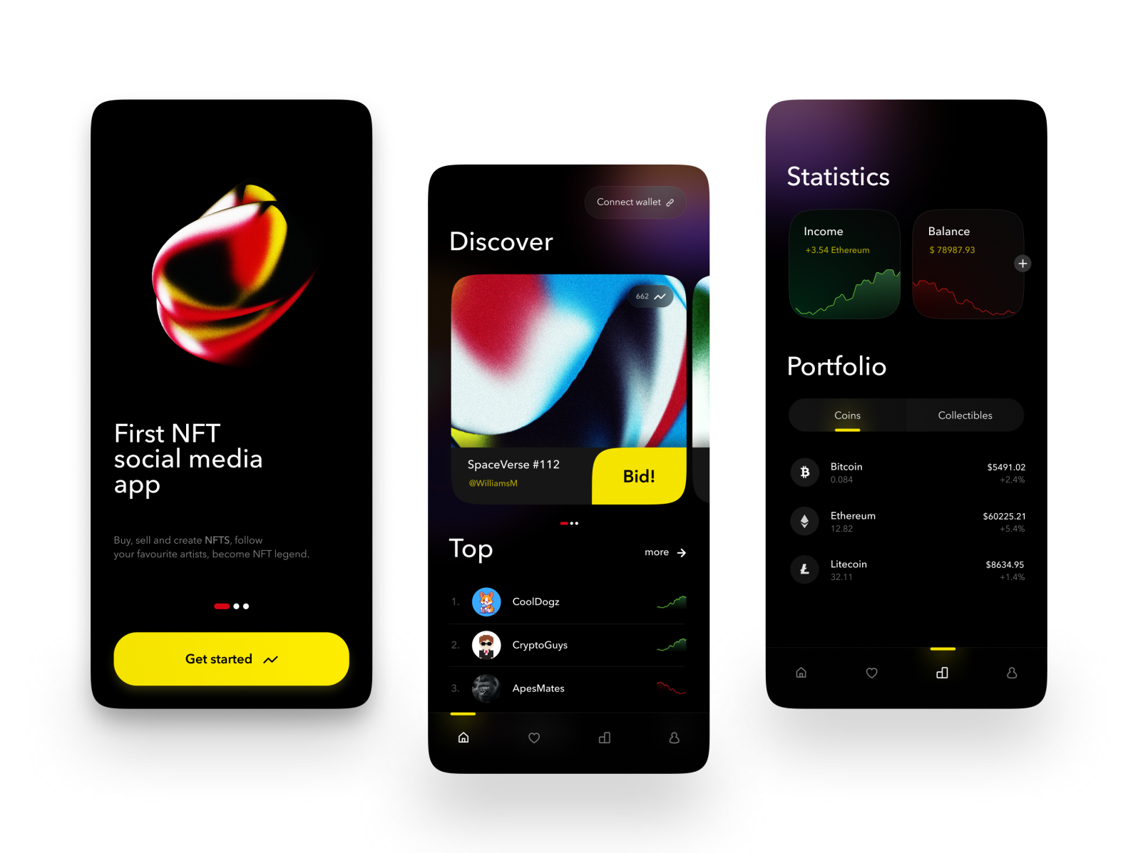 NFT Social Media App by Michał Kielar on Dribbble