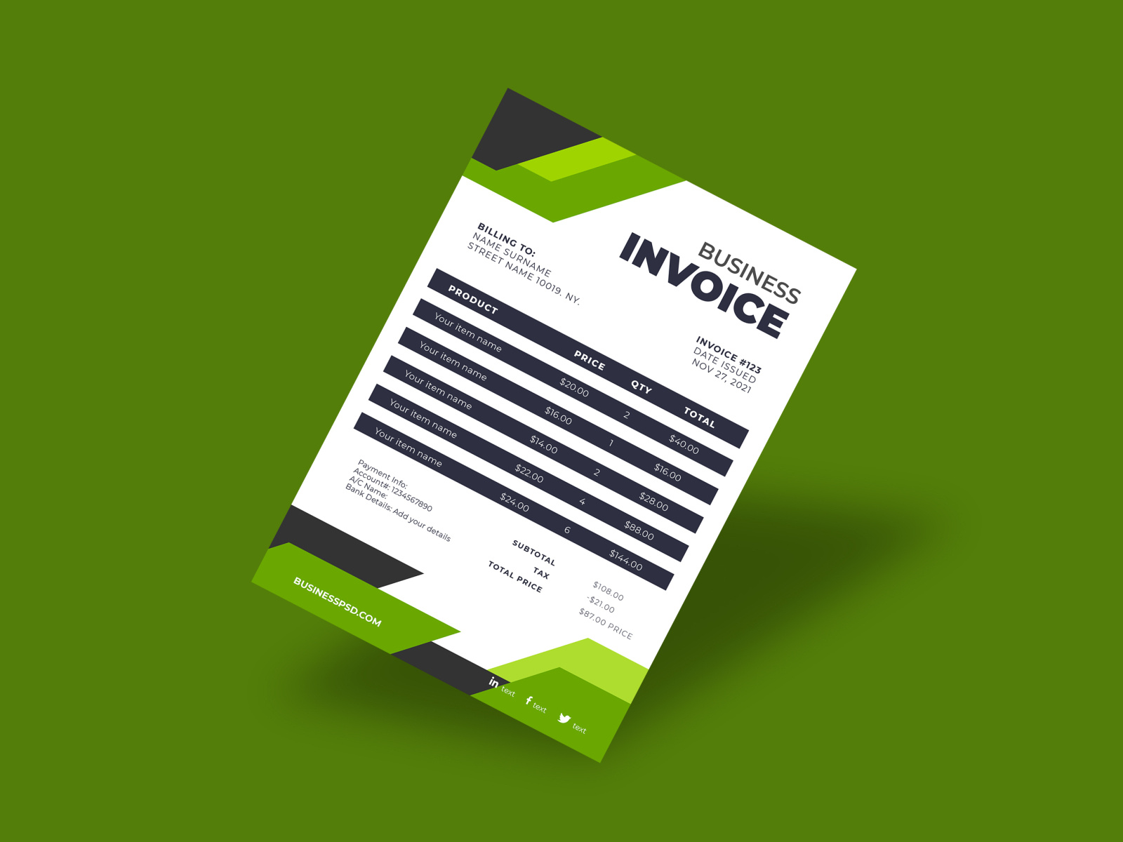 Invoice design by AAhmed JJumail on Dribbble