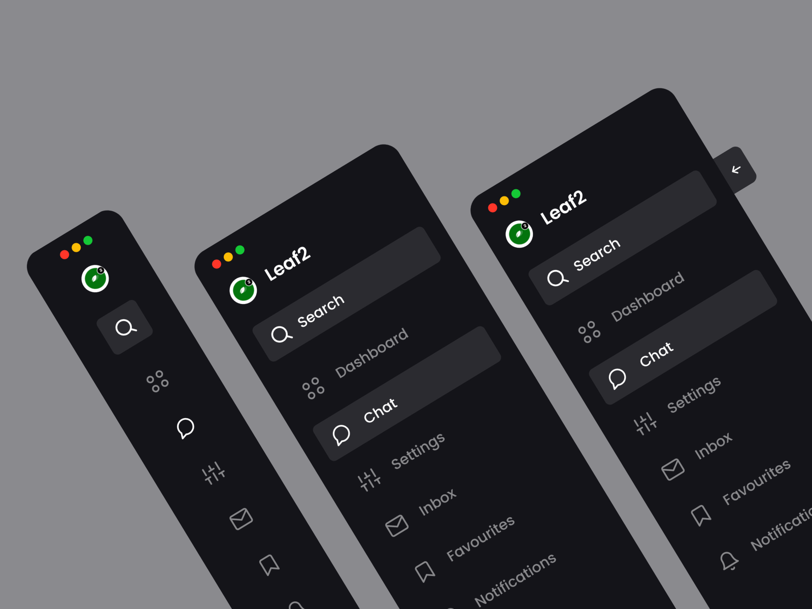 Sidebar Navigation by Leaf2 on Dribbble
