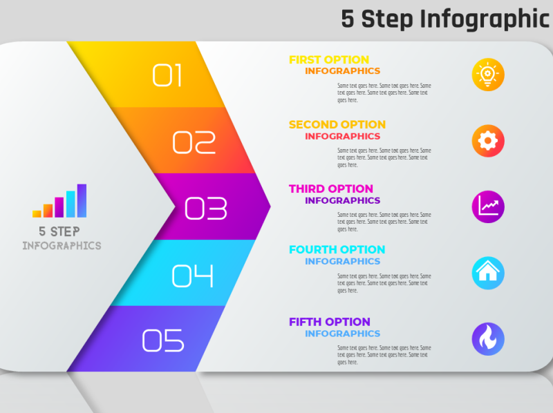Create 5 Step Beautiful Infographic Design by Creative Wolf on Dribbble