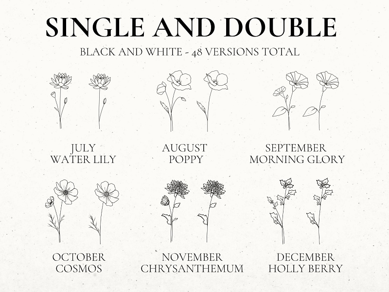 Detailed Birth Flowers Set 1 By Rebecca Wasserberg On Dribbble