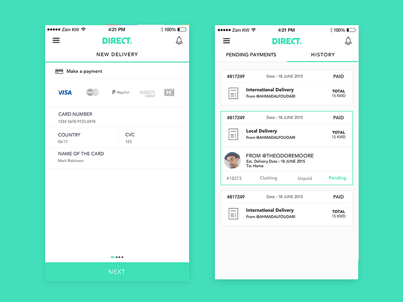 Direct ™ Mobile App by Ayman Shaltoni on Dribbble