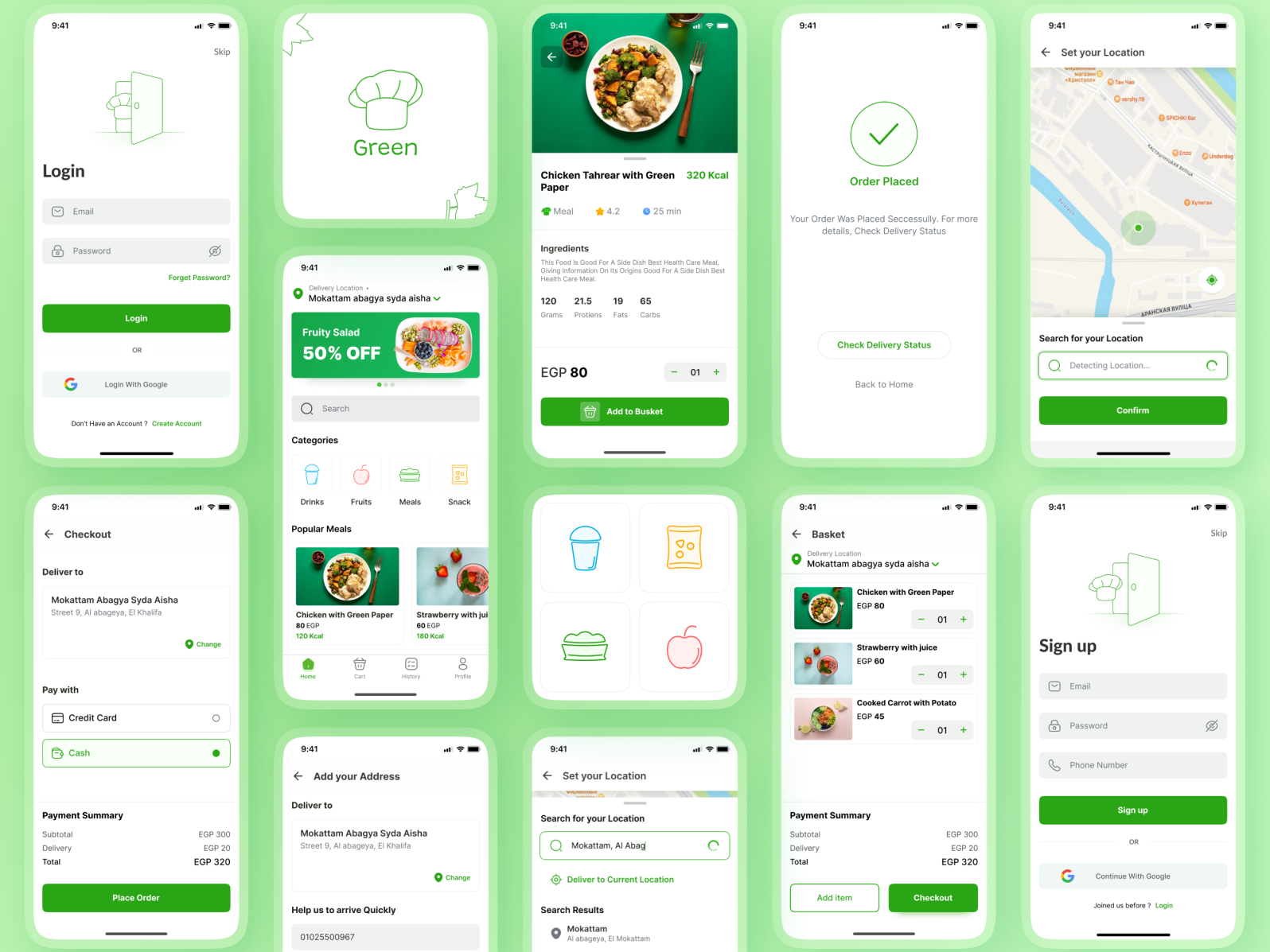 Healthy Food Ordering App UI Design by abdelrahman shehata on Dribbble