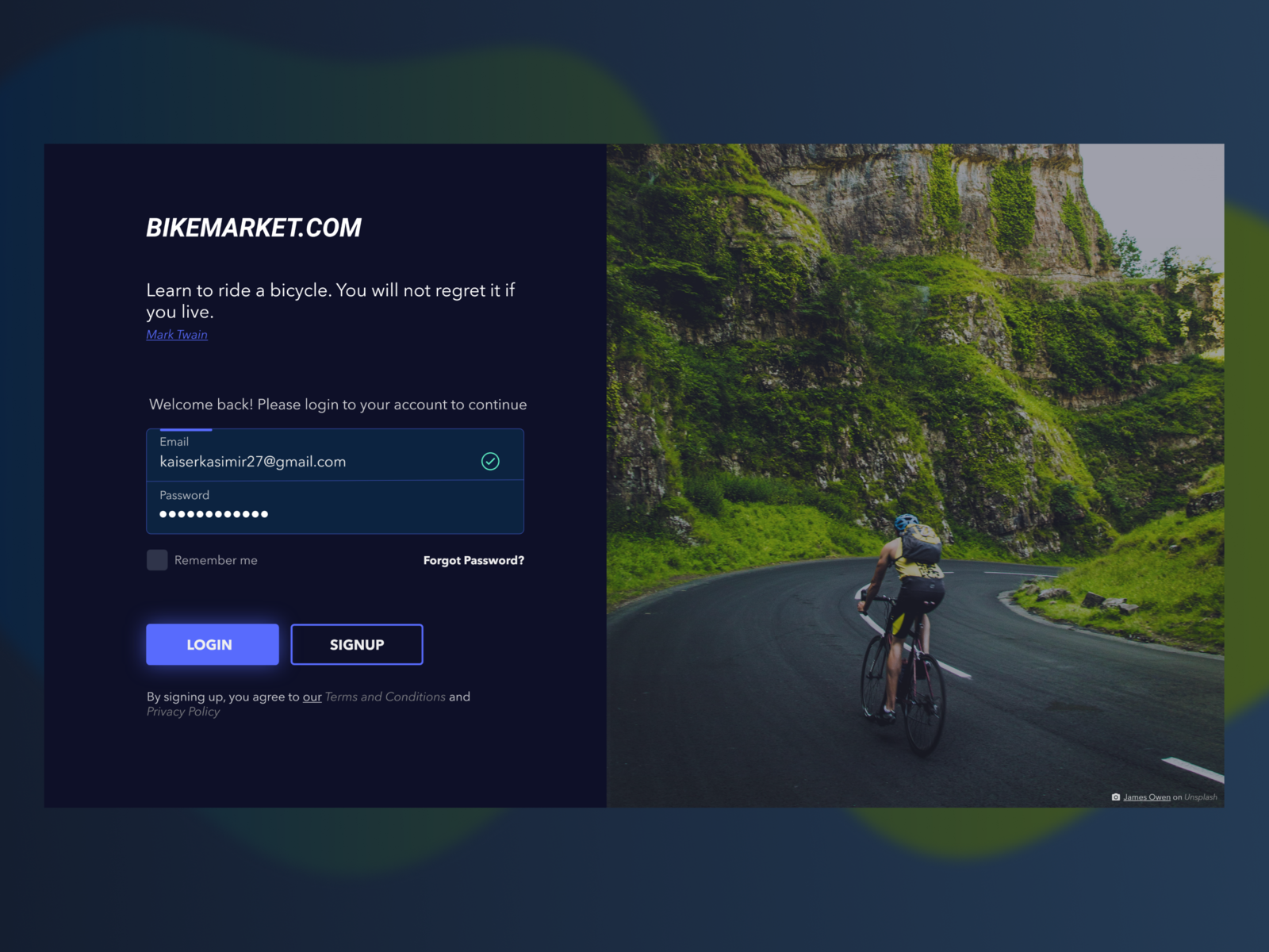 Login form UI by Anton Gericke for Brimvoid on Dribbble