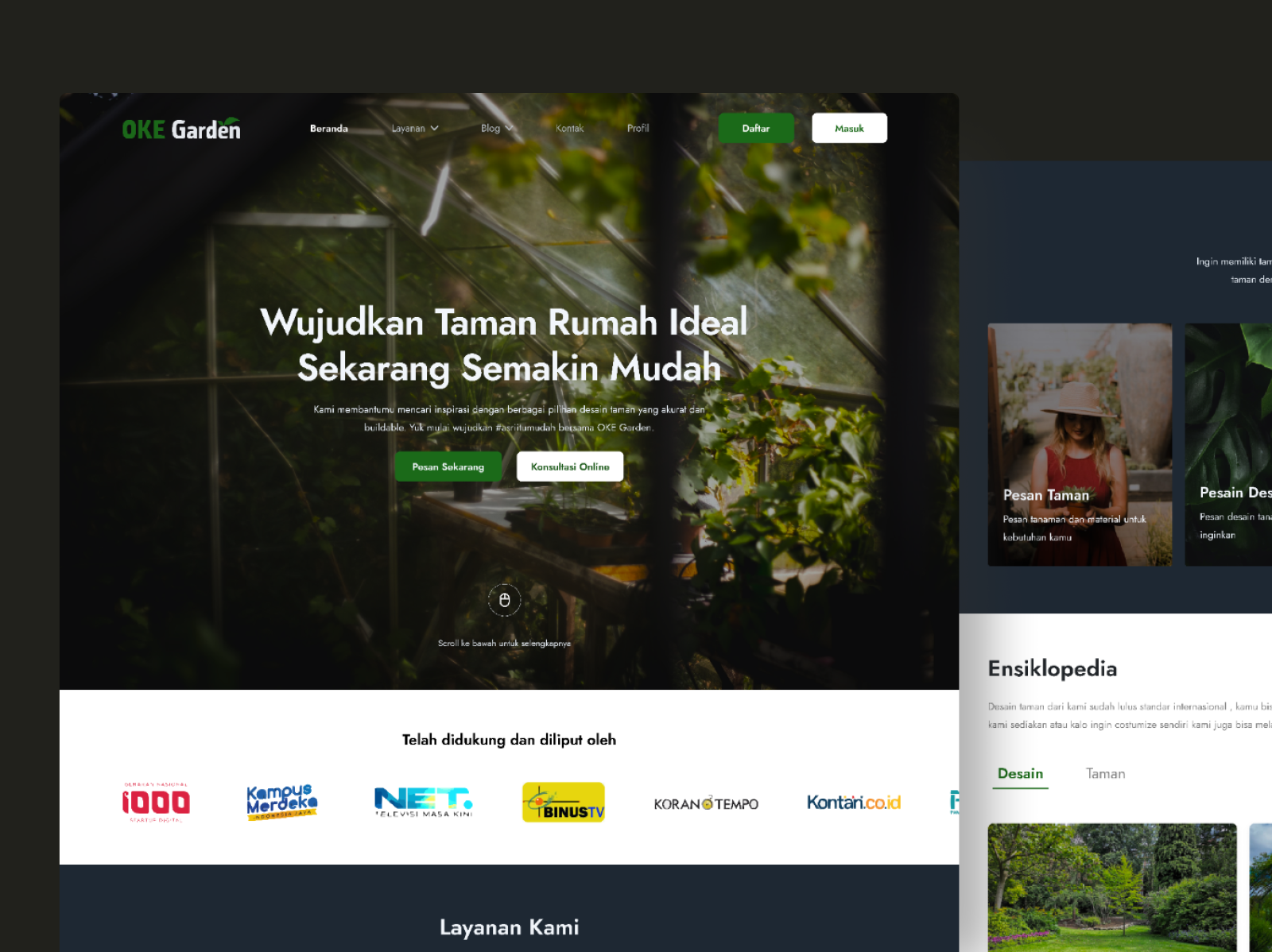 OKE Garden | Landing Page by Wahyu Rizqy Saputra on Dribbble