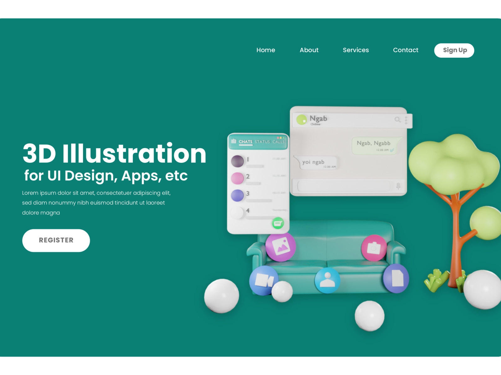 3D Illustration in Landing Page or Website by Muhammad Adli on Dribbble