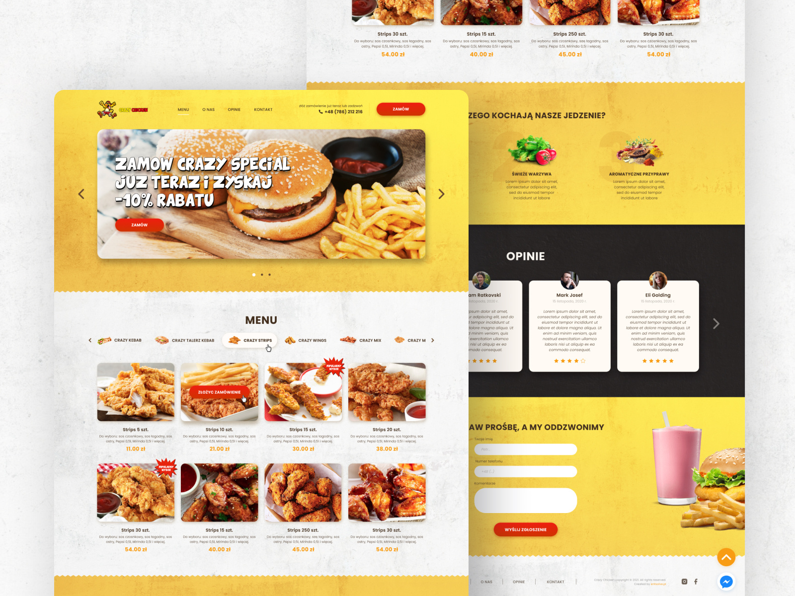 Website design for Crazy chicken by SVITLO on Dribbble